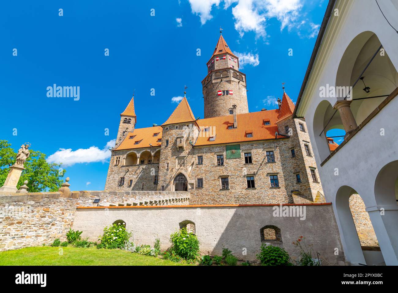 Famous medieval castle Bouzov, Czech Republic. National landmark built ...