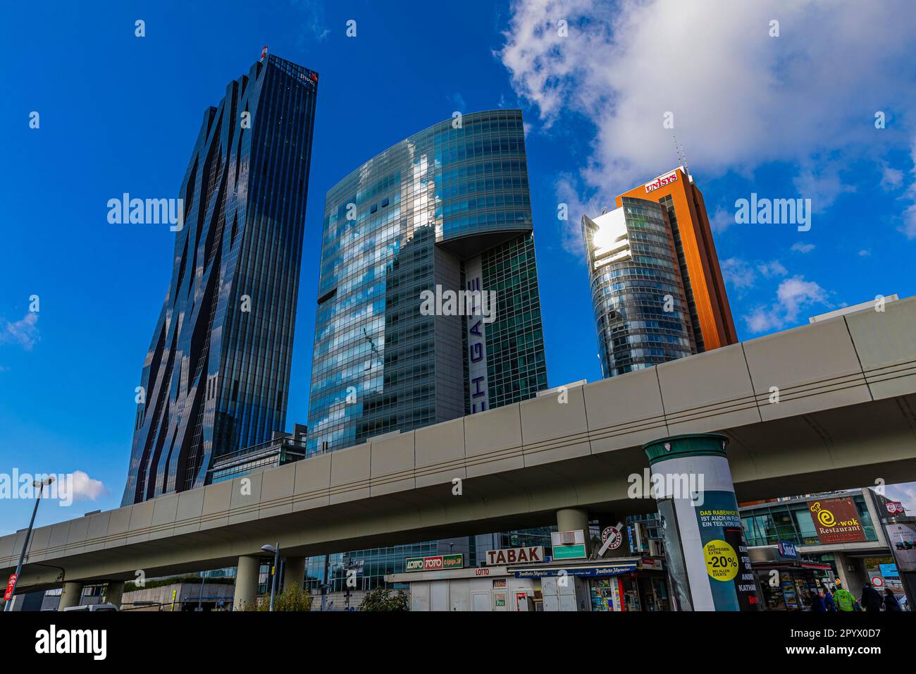 High-rise buildings in Donaupark in Donau City, Vienna, Austria Stock ...