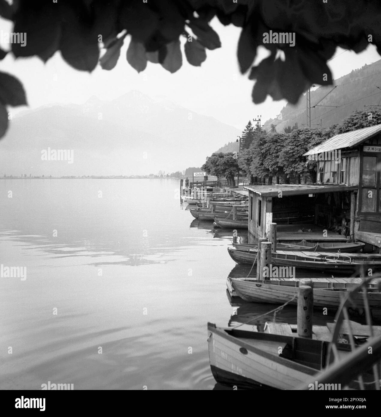 Boat mooring place Black and White Stock Photos & Images - Alamy