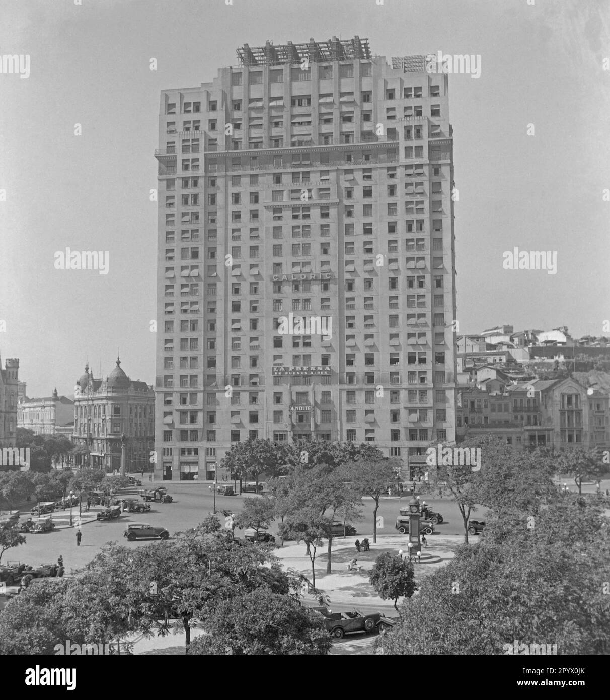 The high-rise La Prensa in Rio de Janeiro with an open space in front ...