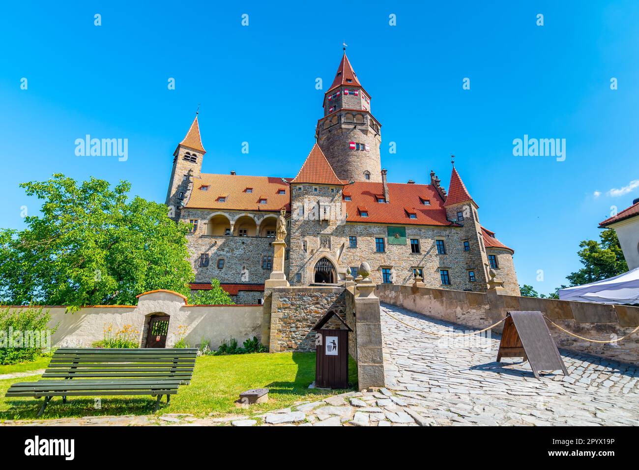 Famous medieval castle Bouzov, Czech Republic. National landmark built ...
