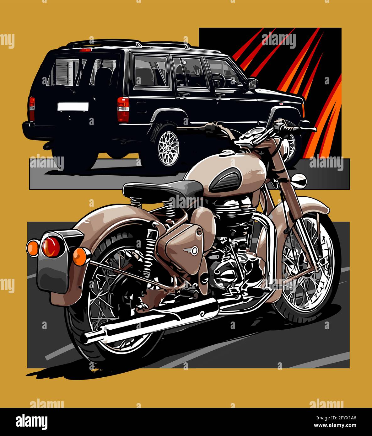 motorcycles and cars Stock Vector Image & Art - Alamy