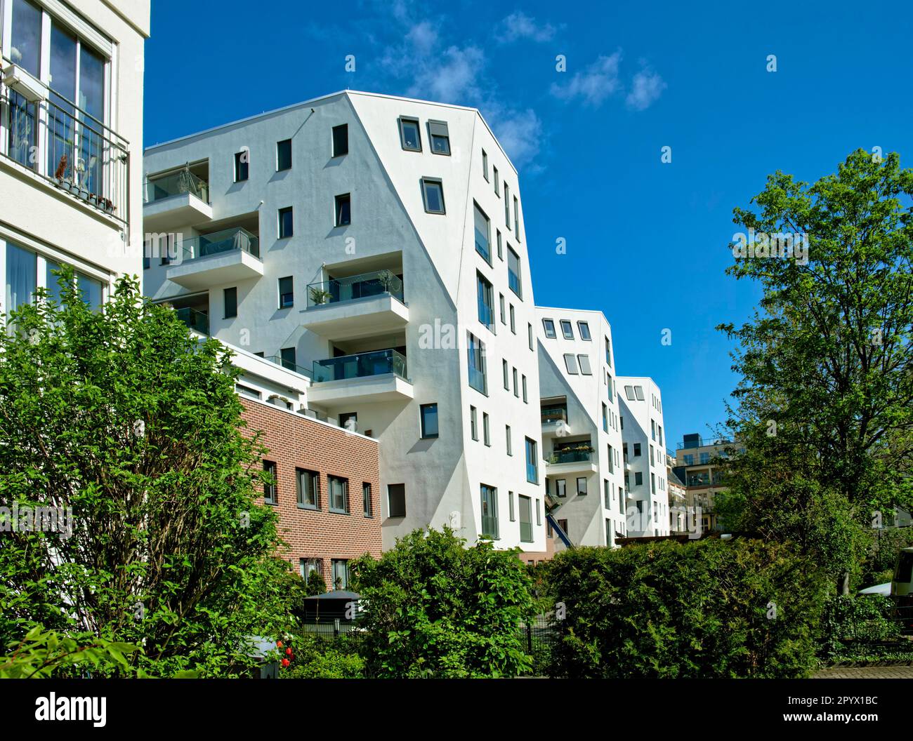 Modern residential buildings, Leipzig-Plagwitz, Leipzig, Saxony ...