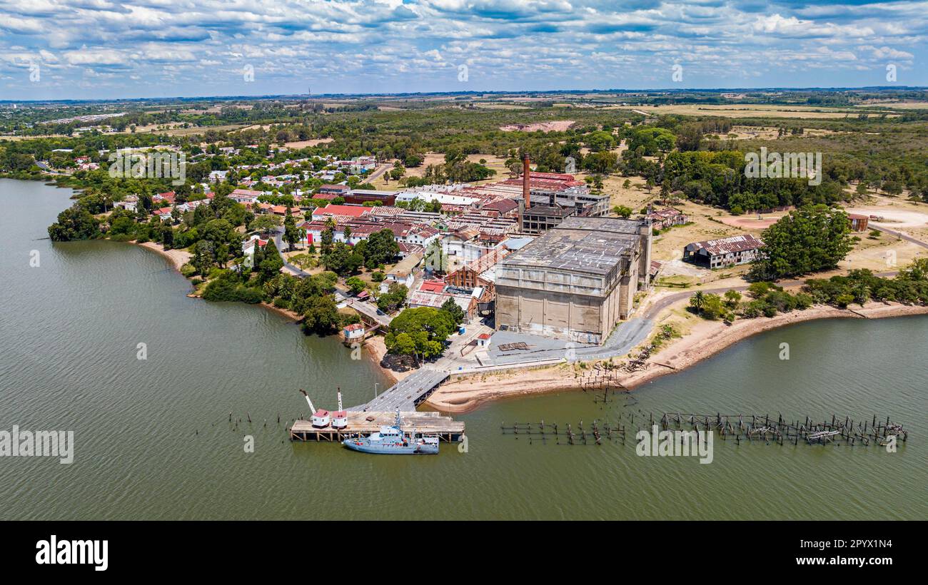Aerial of the Unesco site, Fray Bentos Industrial Landscape, Uruguay ...