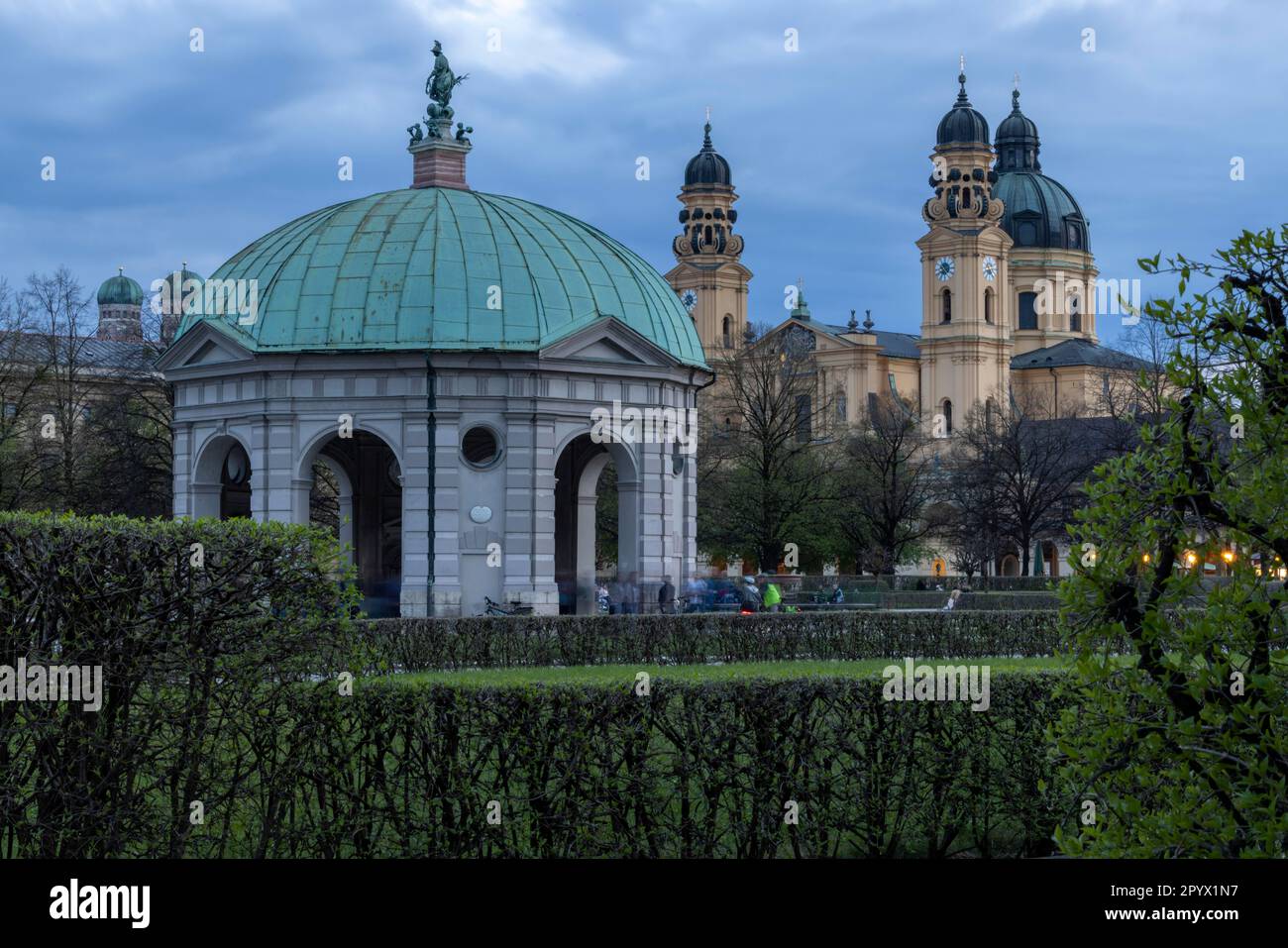 Diana Temple and Theatine Church, Munich, Bavaria, Germany Stock Photo ...