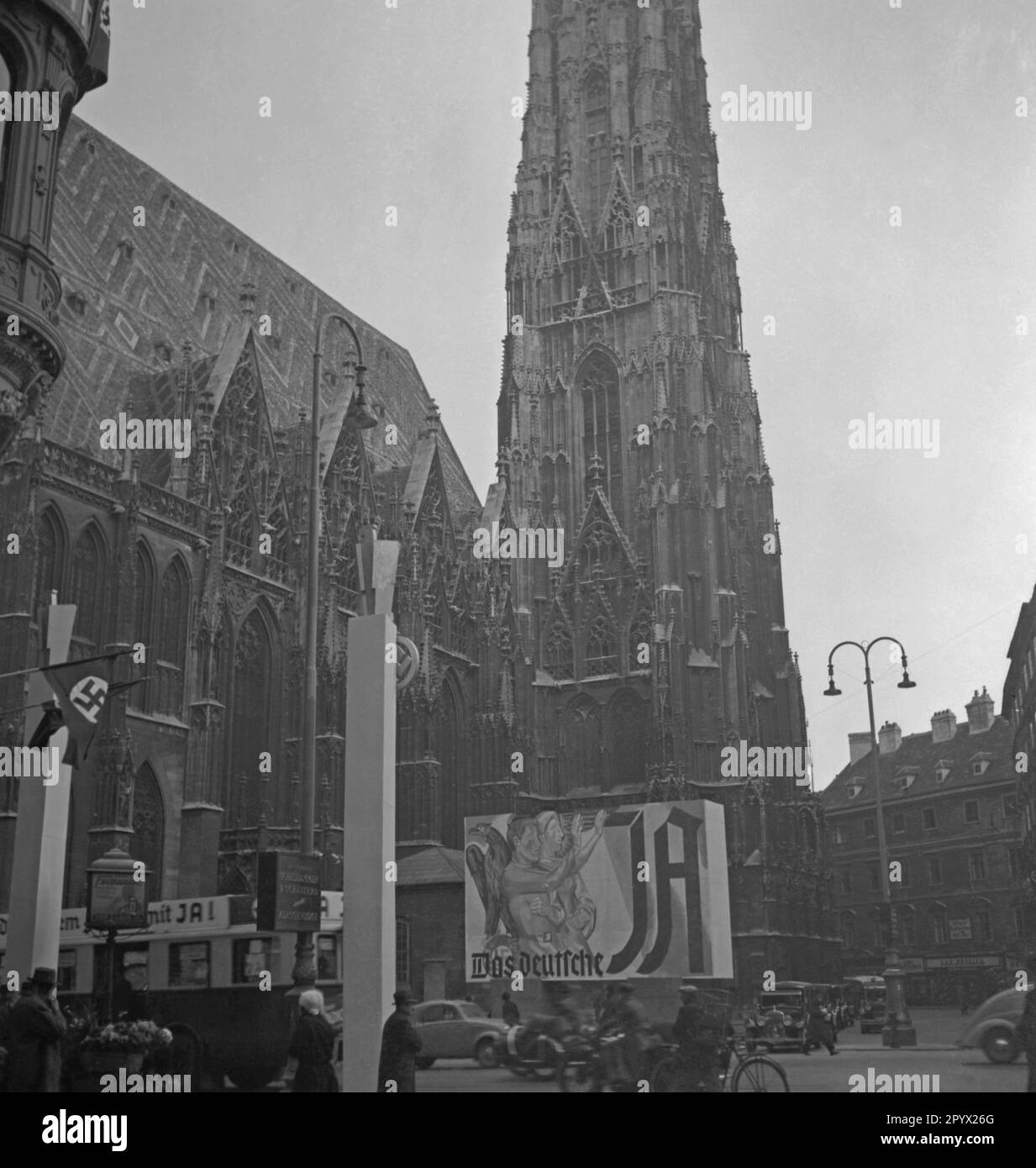 "View of the south tower of St. Stephen's Cathedral. In front of the ...