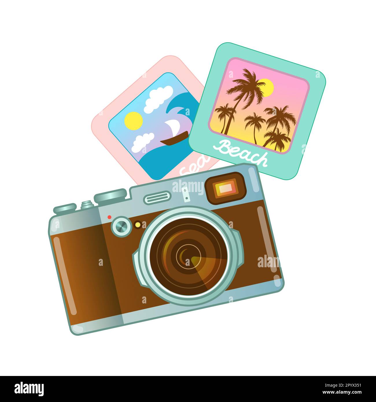 Photo camera and shots vector illustration in cartoon style Stock ...