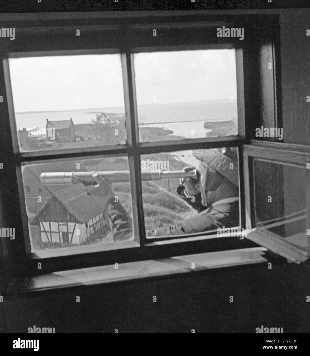 View from the window of the lighthouse of the Baltic Sea island of ...