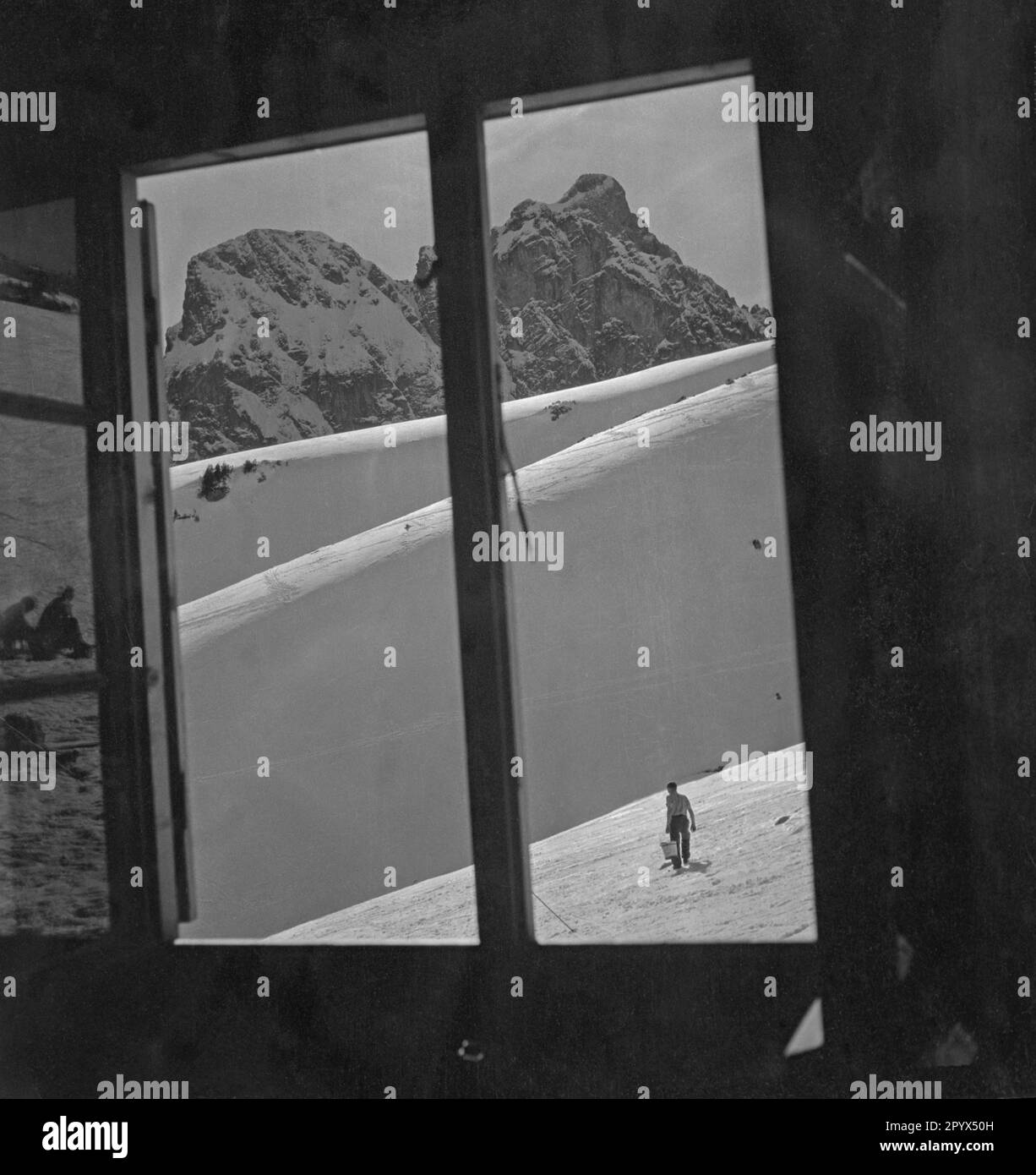 "View from a window on a high alpine pasture at a recreation home of ...