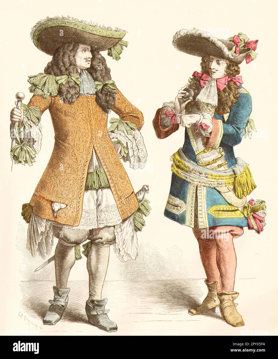 Officers in the 17th century in contemporary uniform: officer of the ...