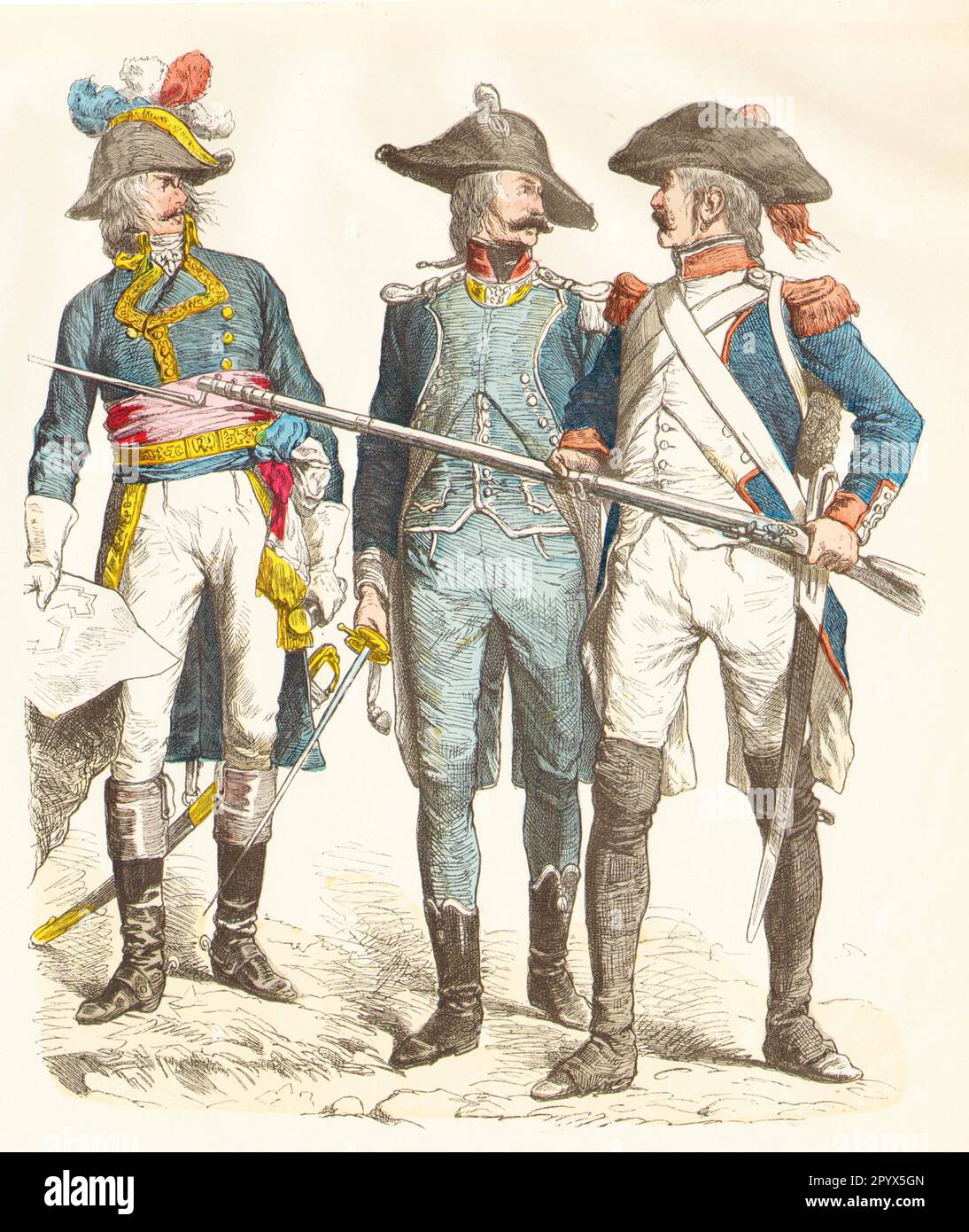 French soldiers at the time of the French Revolution: general, soldier ...