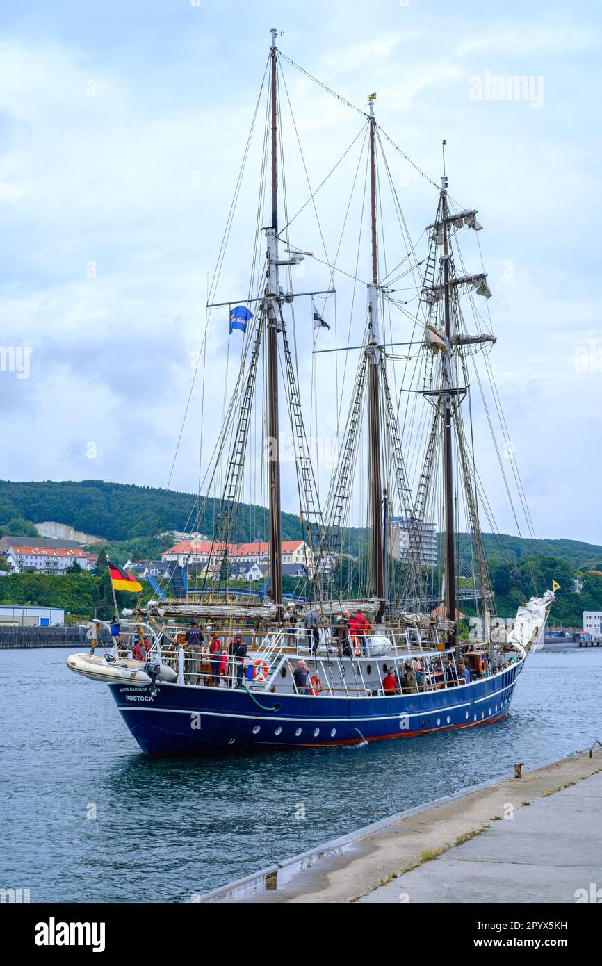 The Santa Barbara Anna schooner sails in the course of the Sassnitz ...