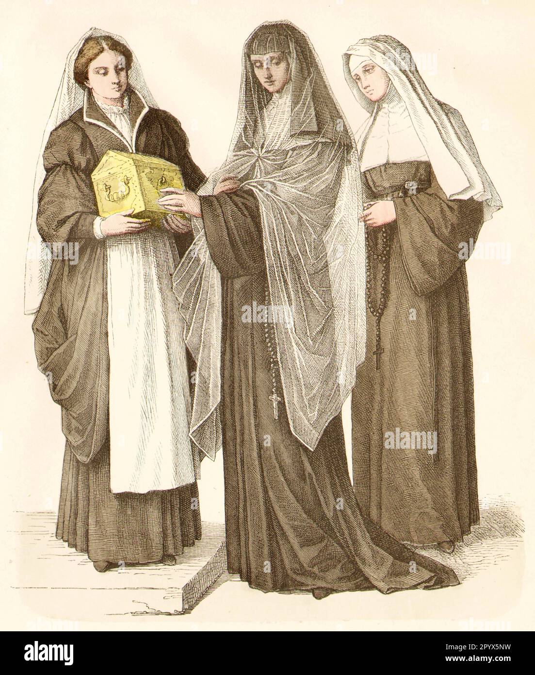 Ursuline nuns in the habit of their order. [automated translation ...