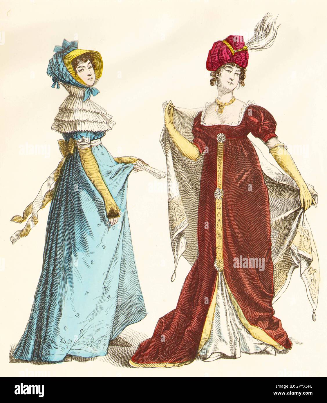 Ladies in contemporary dress, Central Europe, 19th century: in ...