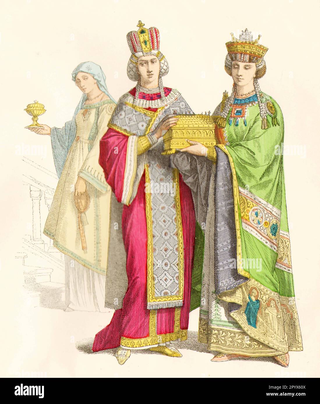 Clothes of an empress and princess and the servant at court in the ...