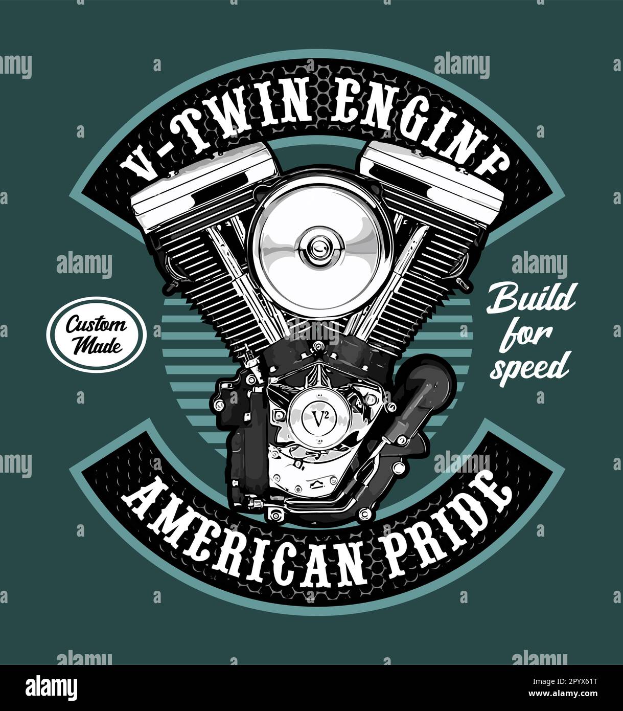V Twin Engine Logo V Twin Motor Stock Illustrations – 184 V Twin