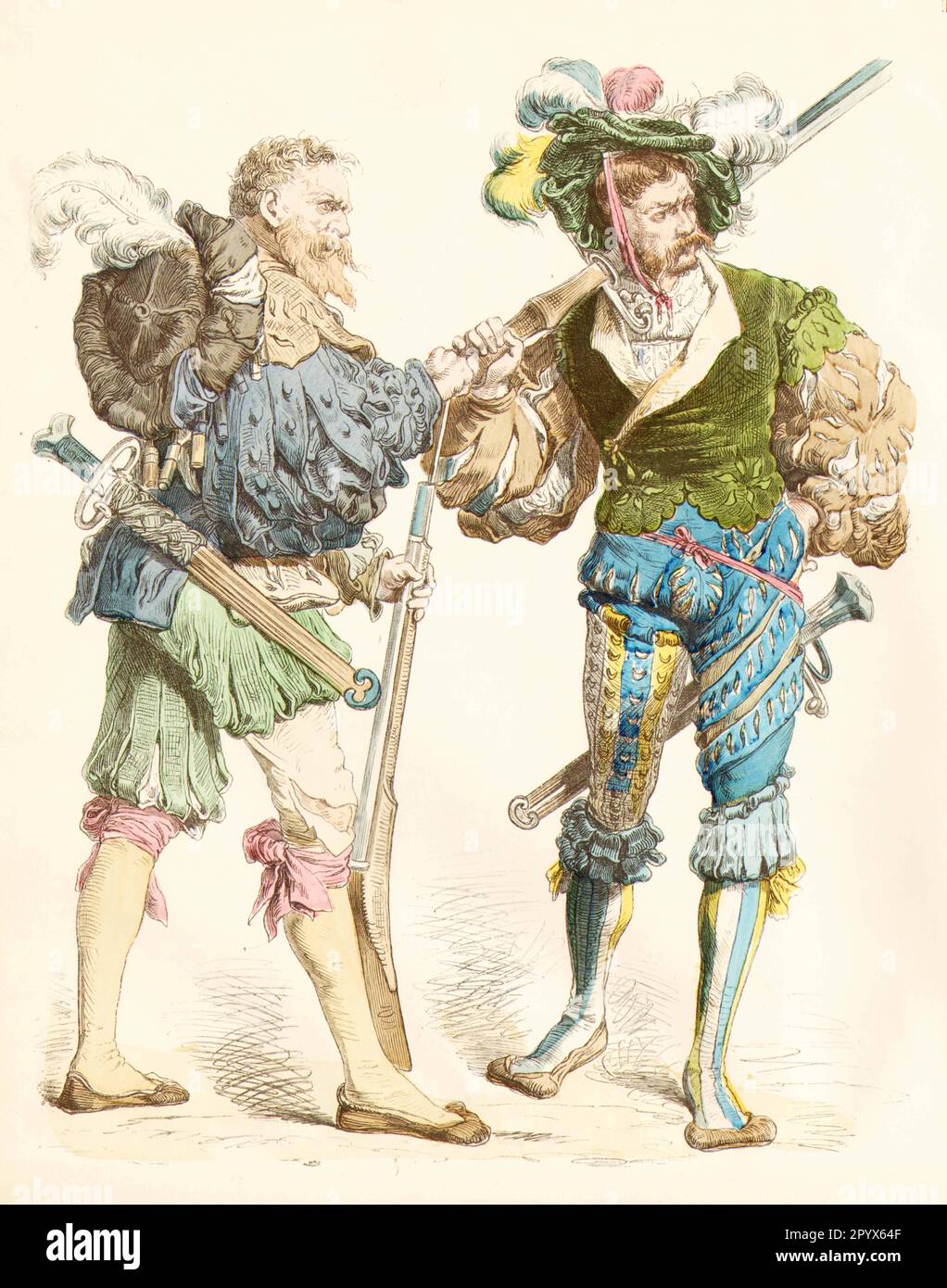 Landsknechte in contemporary costume at the time of the Peasants' War ...