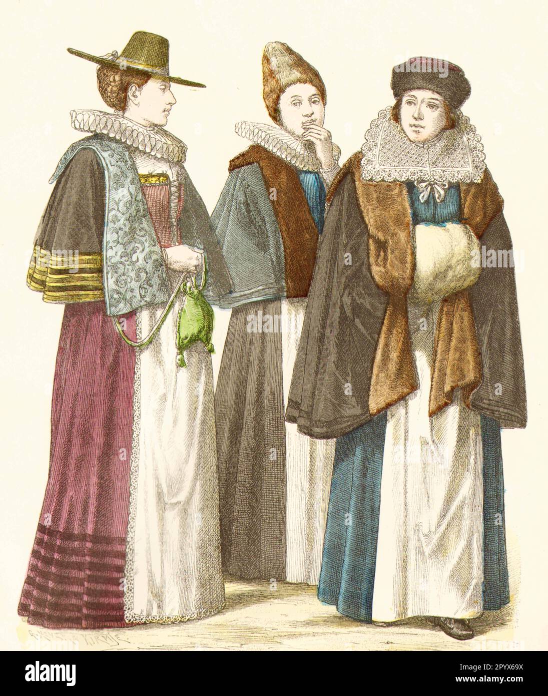 Noble women from Munich, Nuremberg and Vienna in contemporary costumes ...