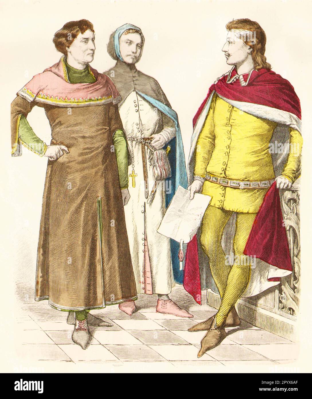 English merchants in contemporary dress, ca. 1350. [automated ...