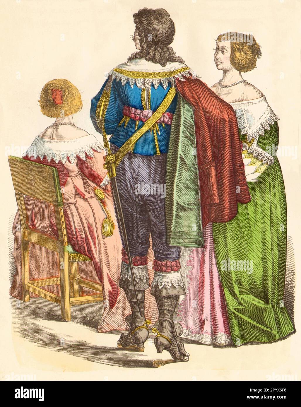 French noblewoman in courtly dress, last third of 17th century ...