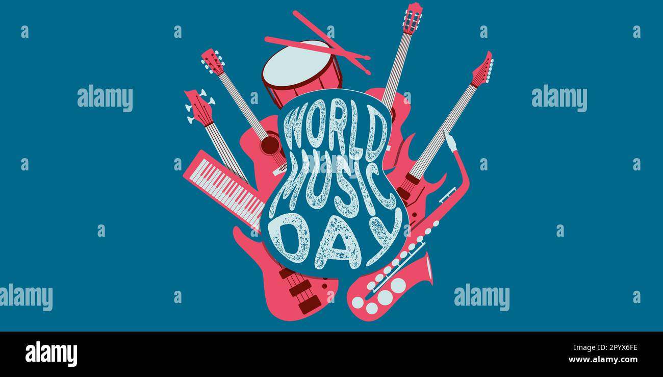 World music day banner hi-res stock photography and images - Alamy