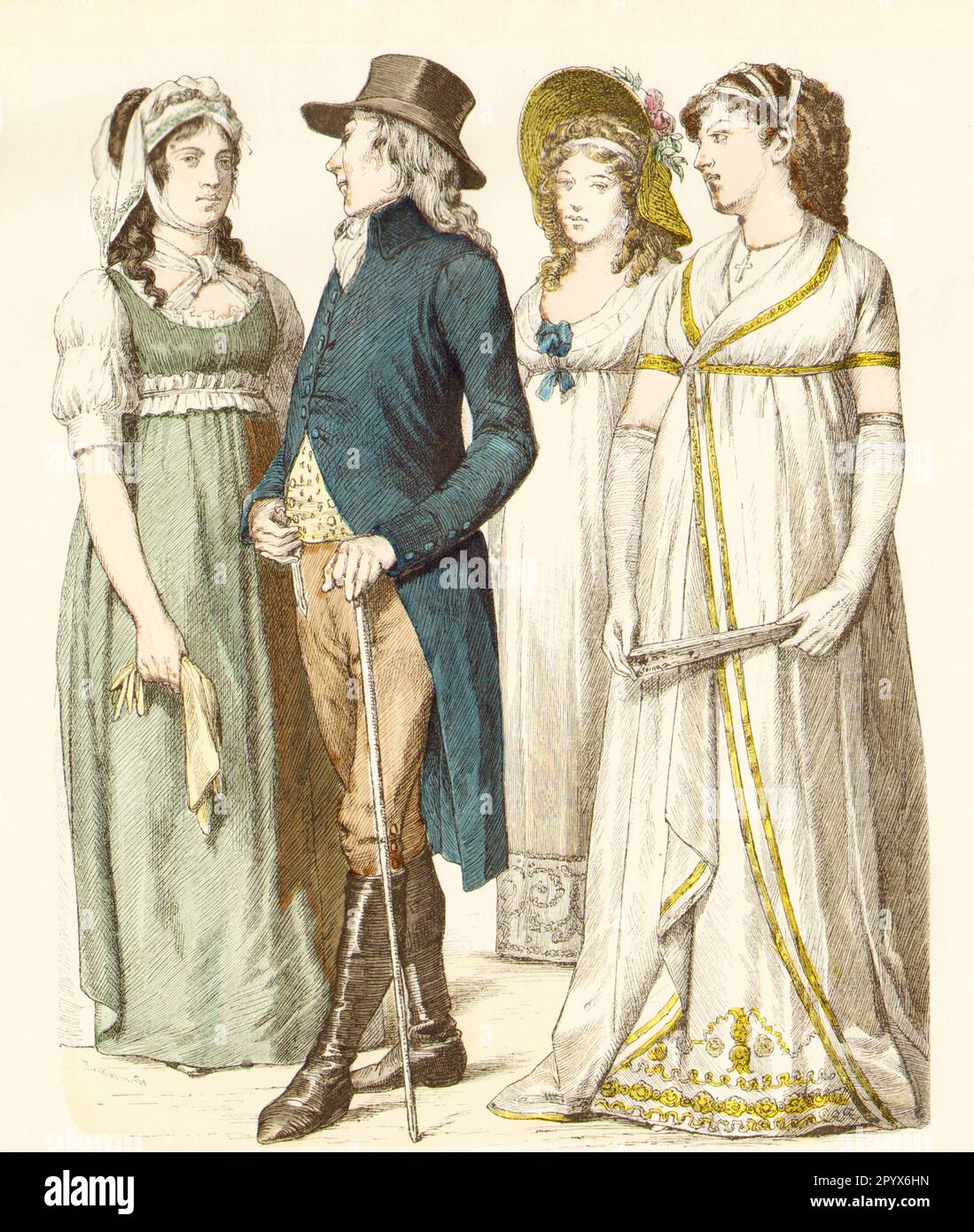 Gentlemen and ladies in Germany, end of the 18th century. [automated ...