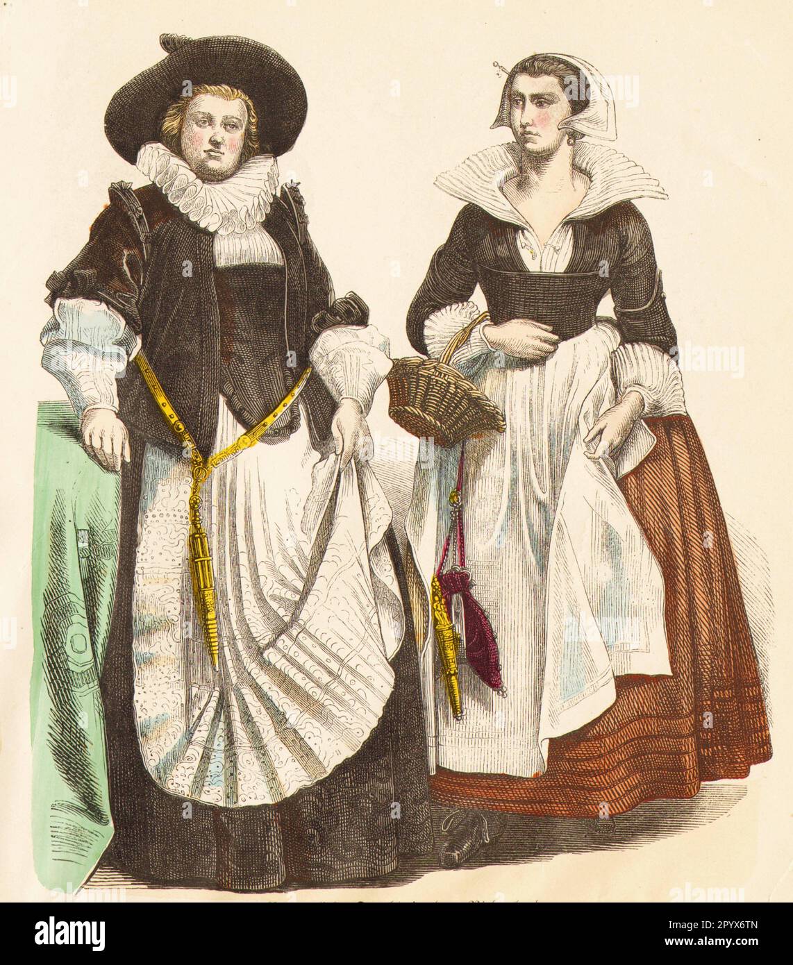 Citizen women in everyday costume, first third of the 16th century ...