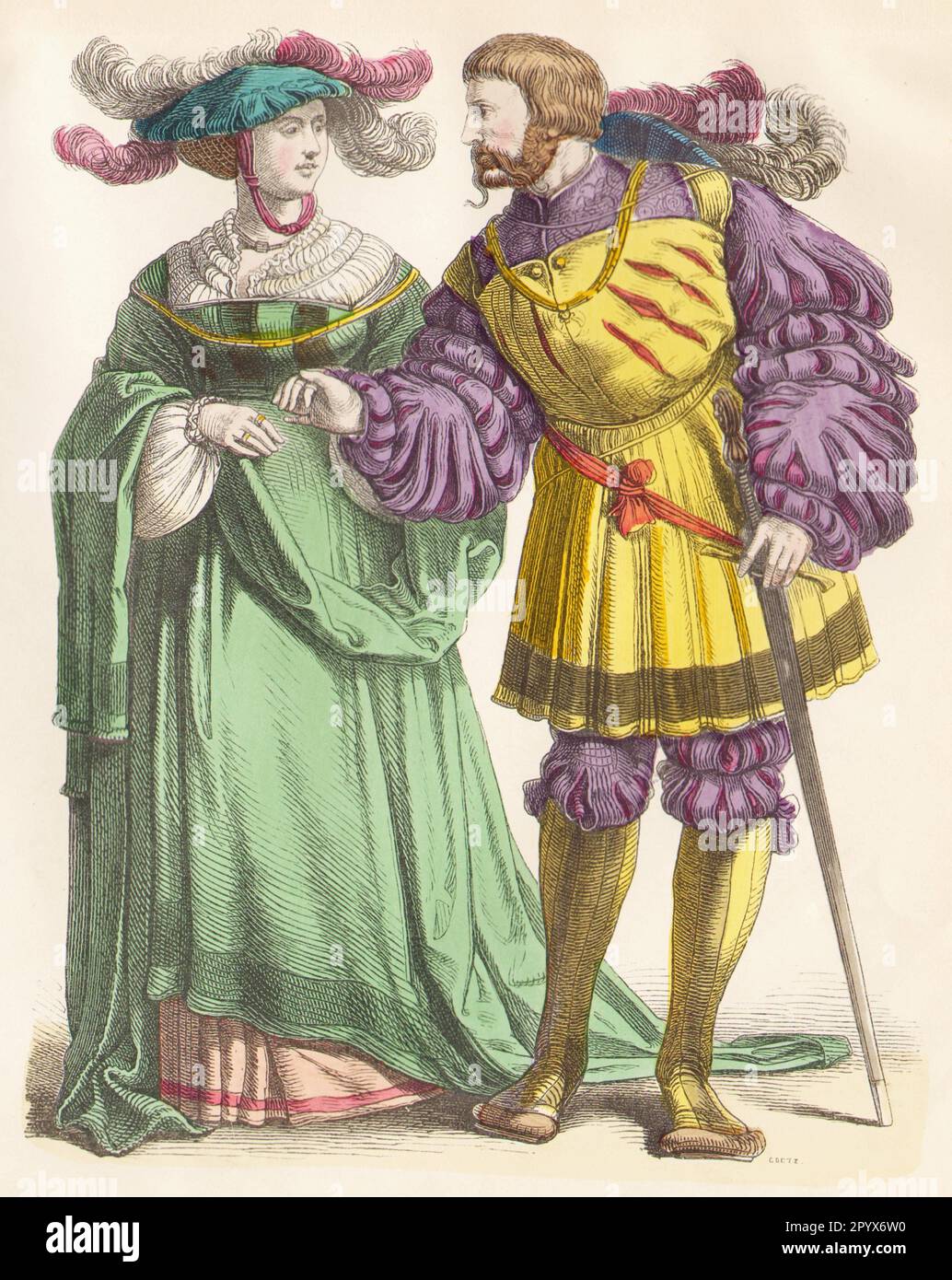 Patricians in the clothes of the time, first third of the 16th century ...