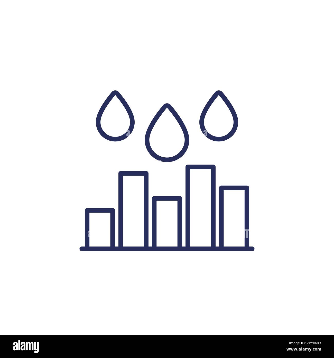 water level line icon with a graph Stock Vector Image & Art - Alamy