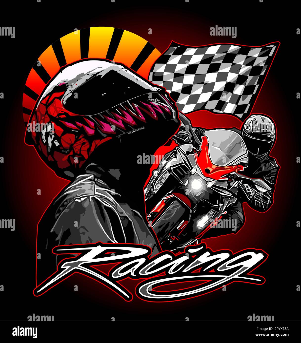 biker vector template Stock Vector Image & Art - Alamy