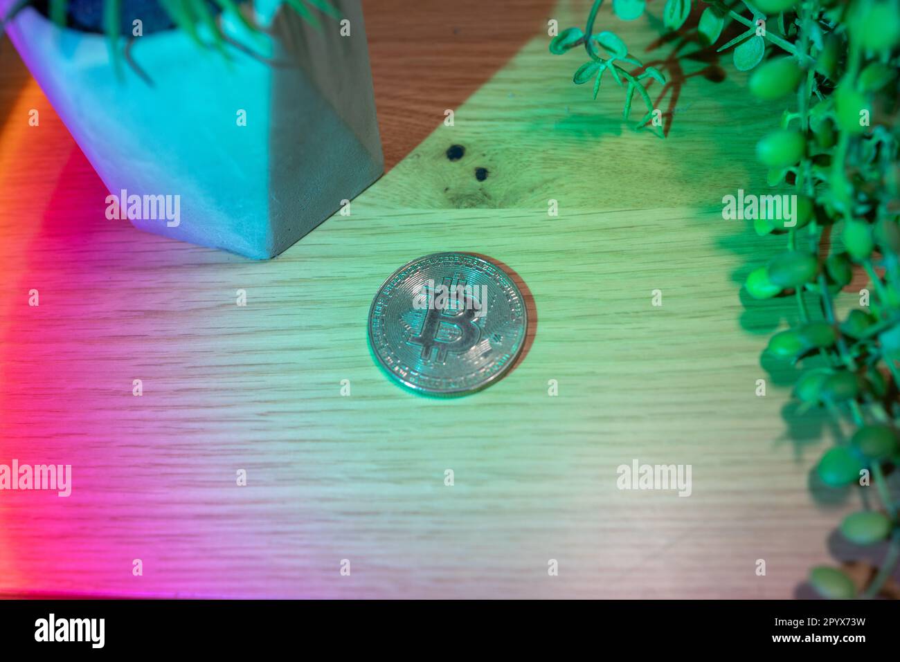 Bitcoin gold coin - cryptocurrency concept - Bitcoin surrounded by RGB ...