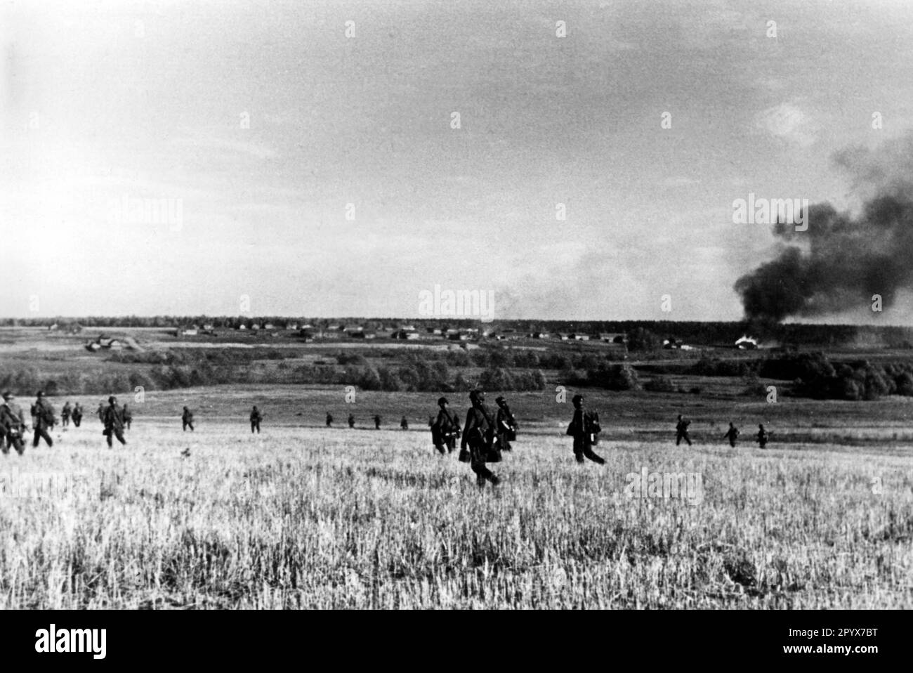 German soldiers advancing eastern front Black and White Stock Photos ...