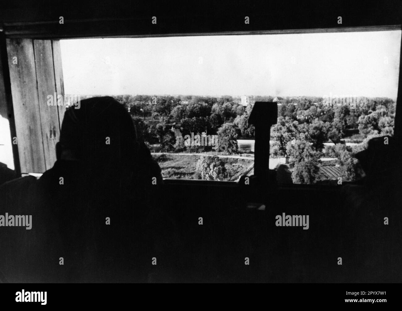 View from a watchtower onto Soviet territory on the German-Soviet ...