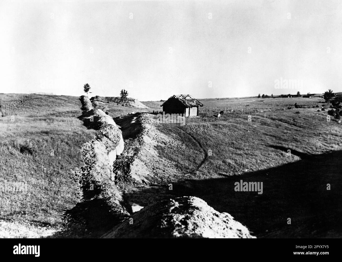 View of Russian positions during the fighting along the Stalin Line ...