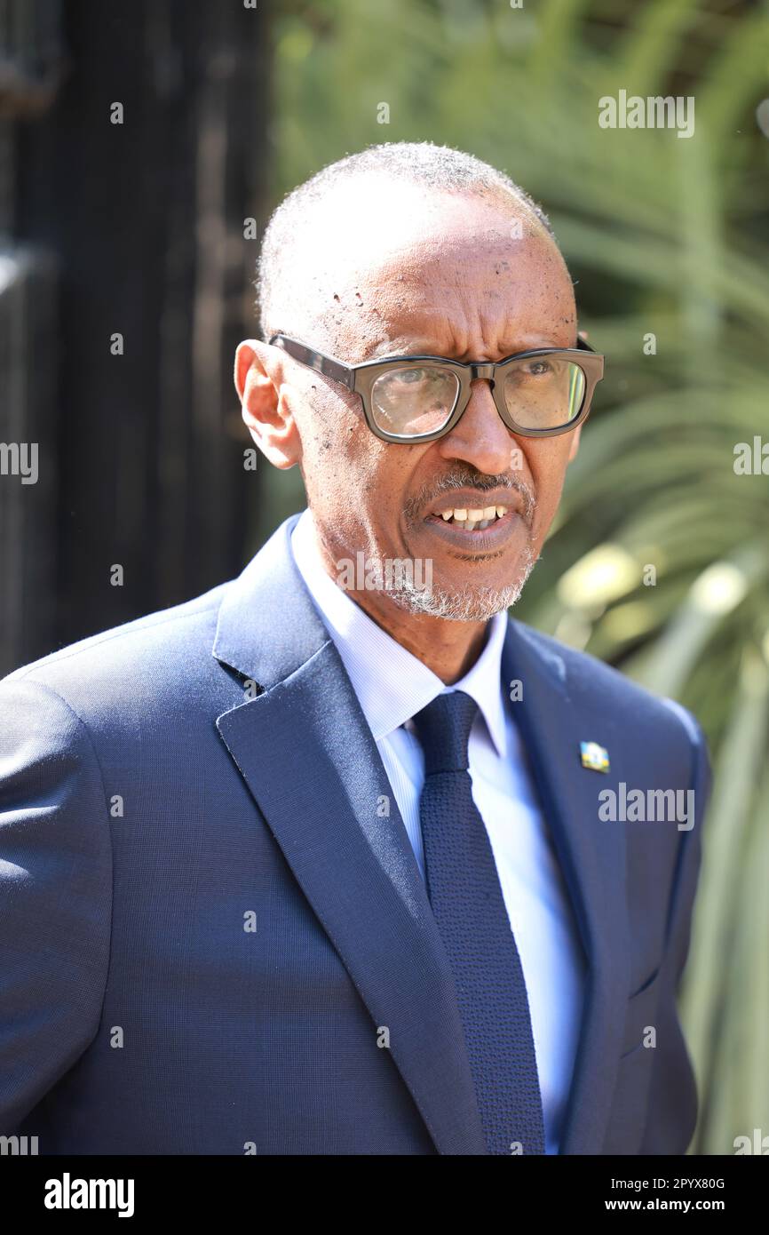 President of Rwanda, Paul Kagame attends the Commonwealth reception at ...