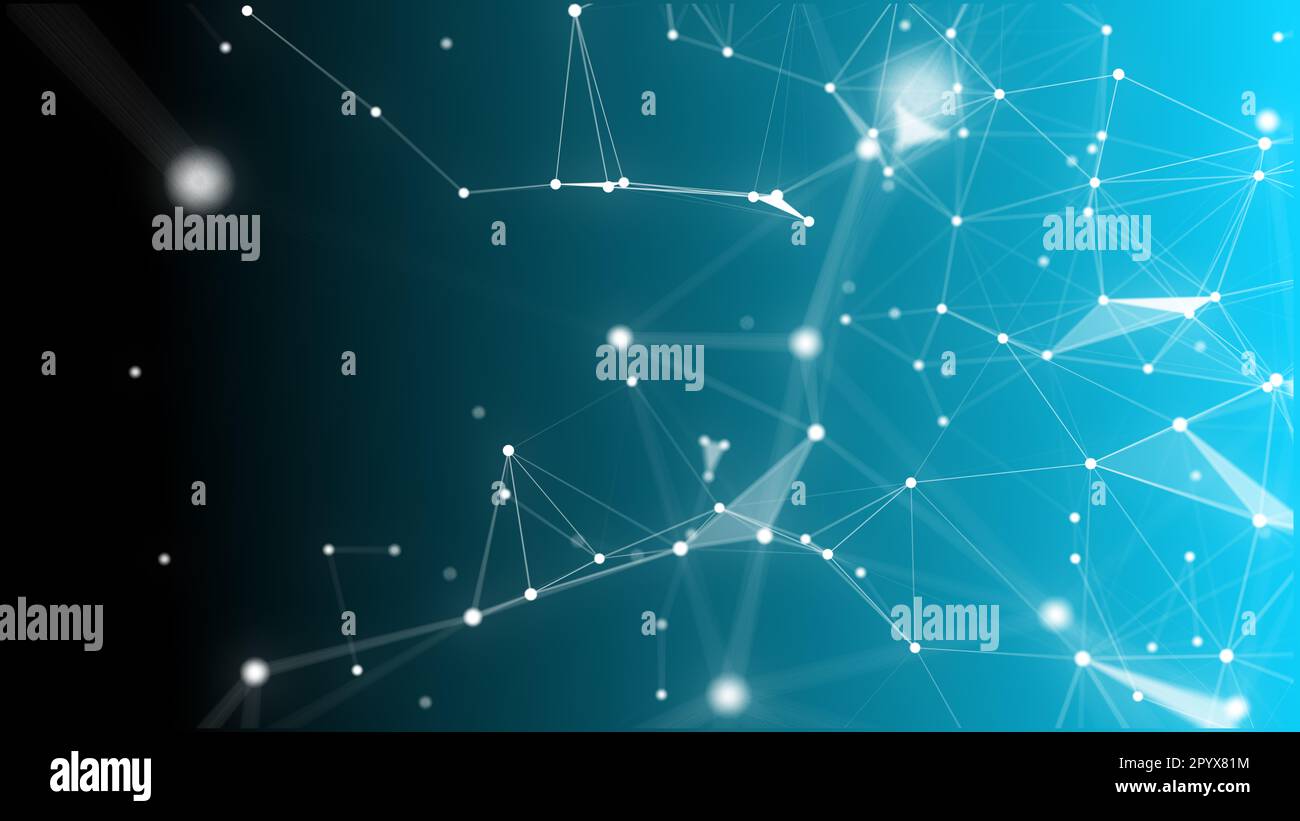 Technology digital abstract background. 3d Network particles and plexus ...