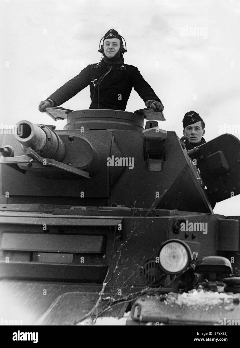 Tank soldiers with a Panzer IV on a training ground near Berlin. Photo ...