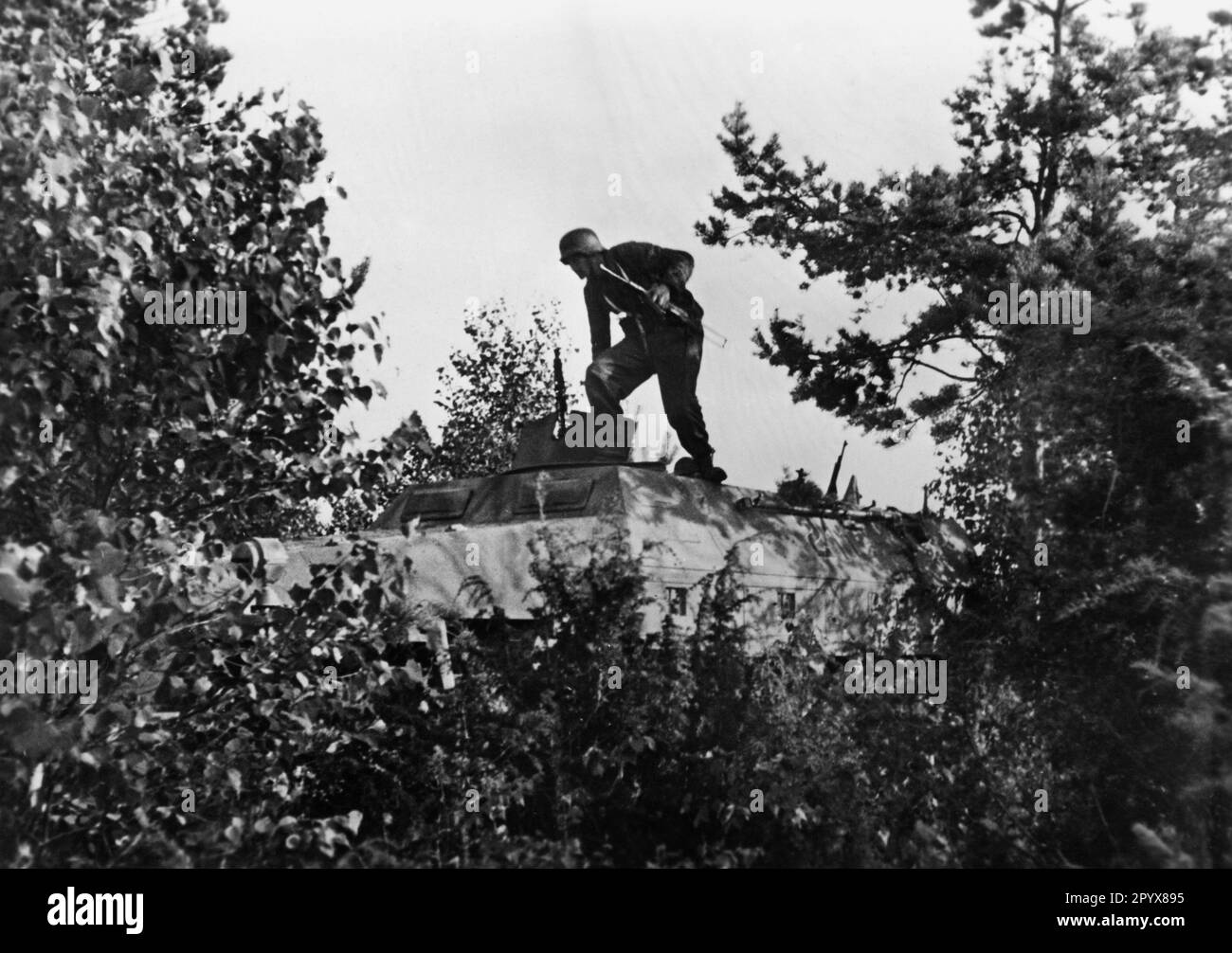 Waffen-SS armored personnel carrier during fighting on the Eastern ...