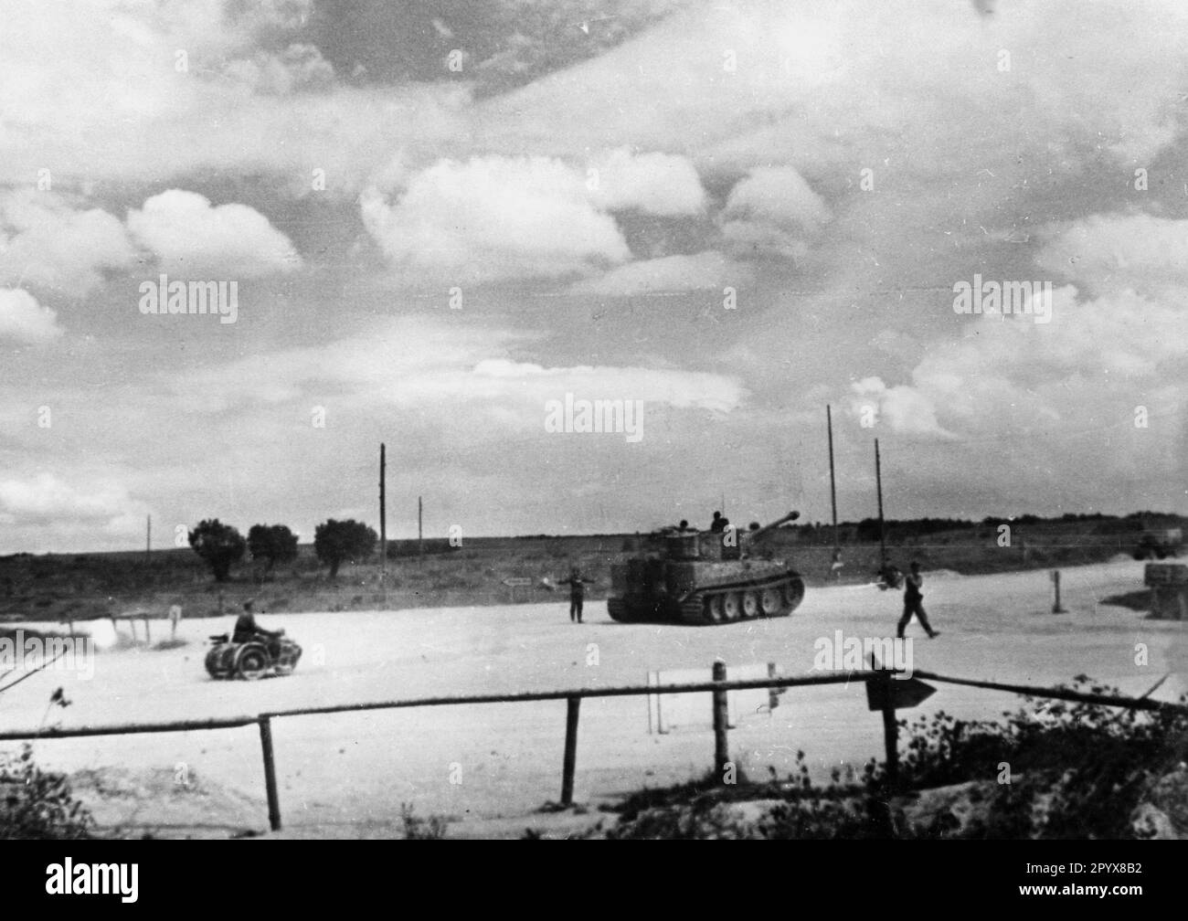 German Tiger tank in the area of Army Group Center during the Russian ...