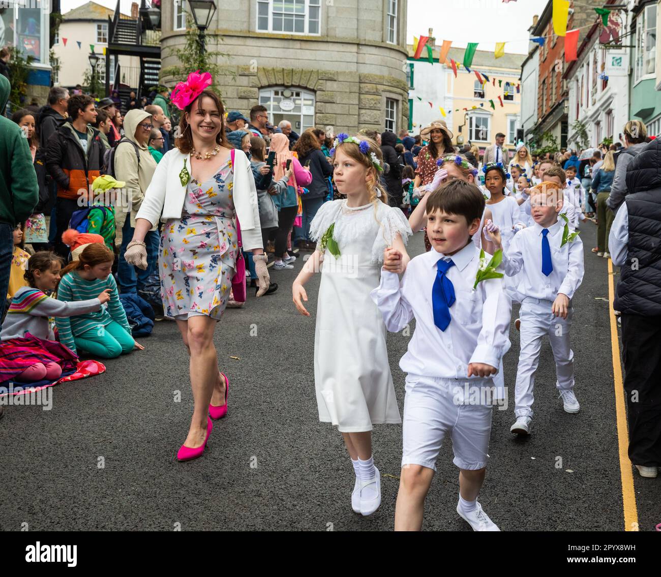 Helston,Cornwall,5th May 2023,Flora Day which is an ancient spring ...