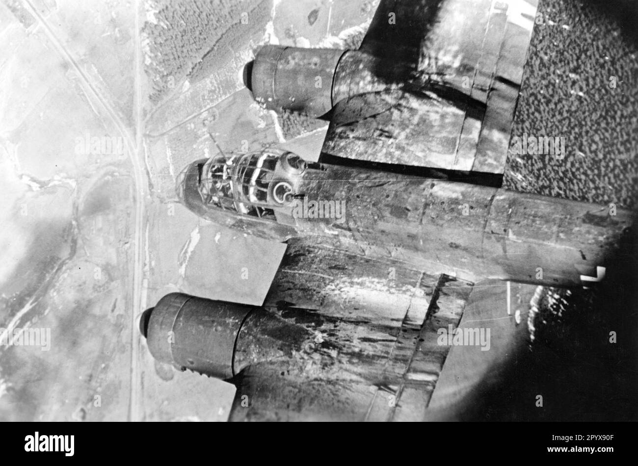 A German Junkers Ju 88 on a reconnaissance mission over the Eastern ...