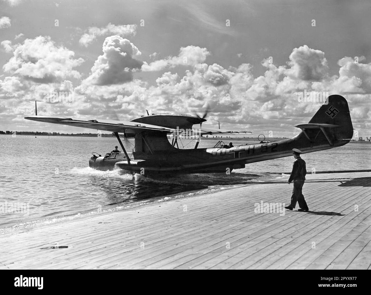 Dornier Do 18 flying boat during takeoff. [automated translation] Stock ...