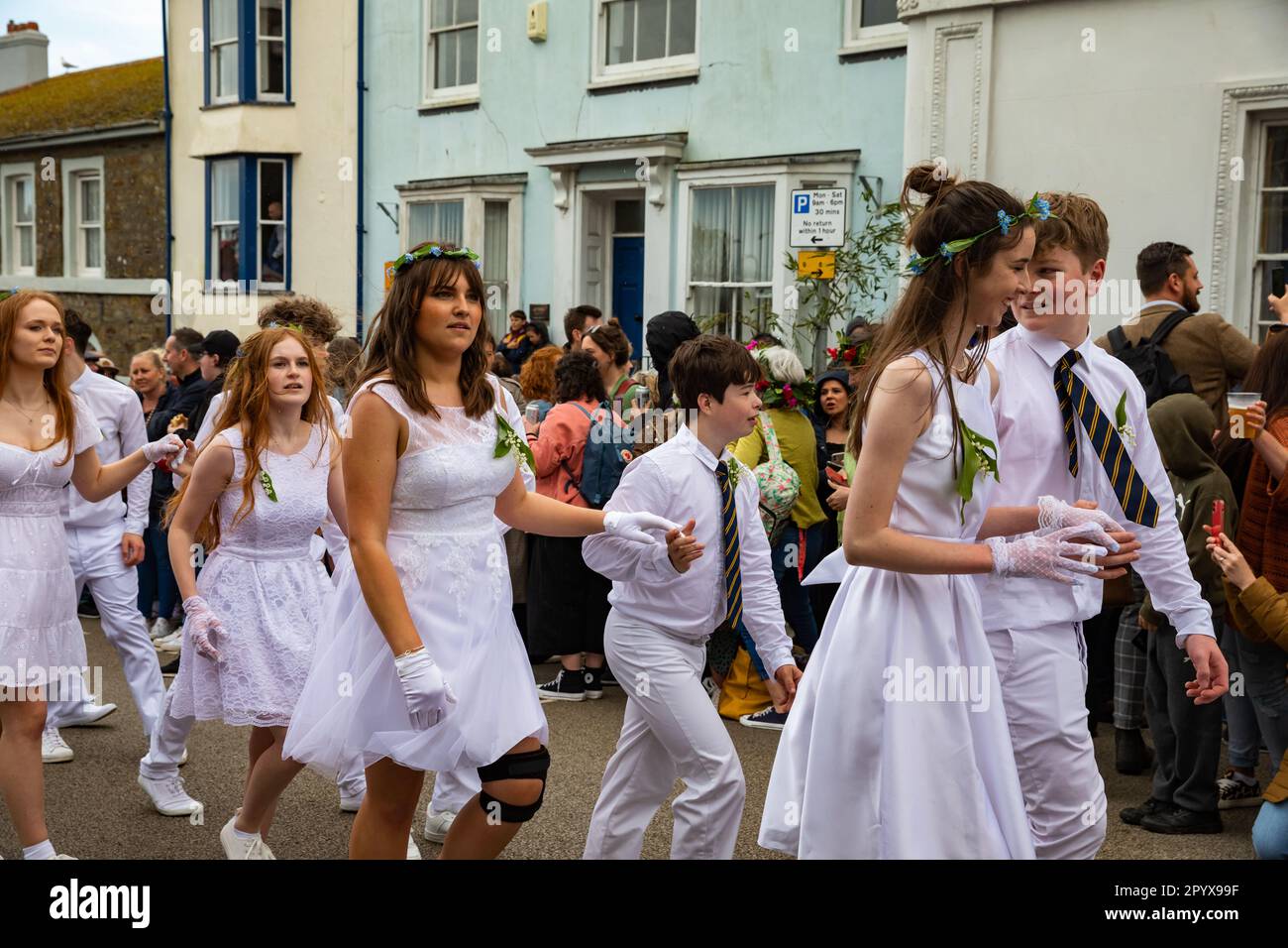 Helston,Cornwall,5th May 2023,Flora Day which is an ancient spring ...