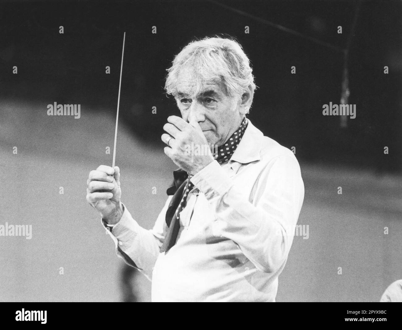 Leonard Bernstein, conductor, USA, conducting Stock Photo - Alamy