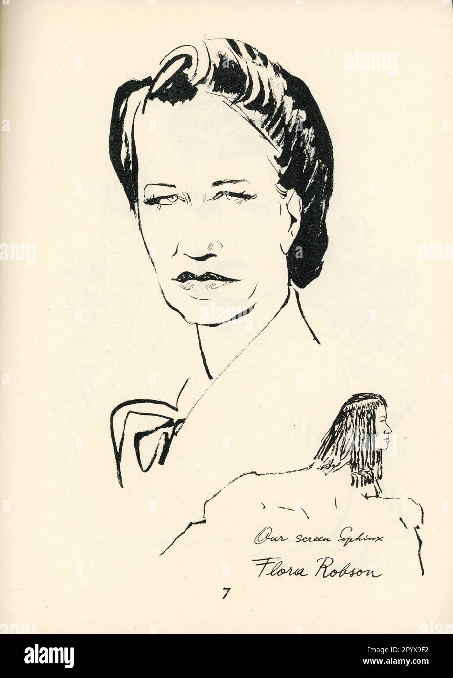 Caricature Portrait by EMIL WIESS of FLORA ROBSON in CAESAR AND ...