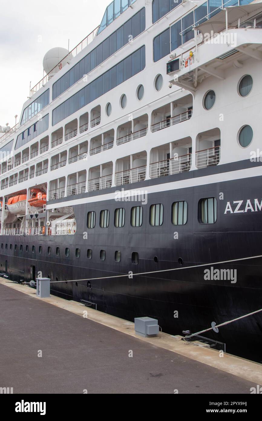 La Condamine, Monaco, April 22nd 2023:- A view of a cruise ship docked ...