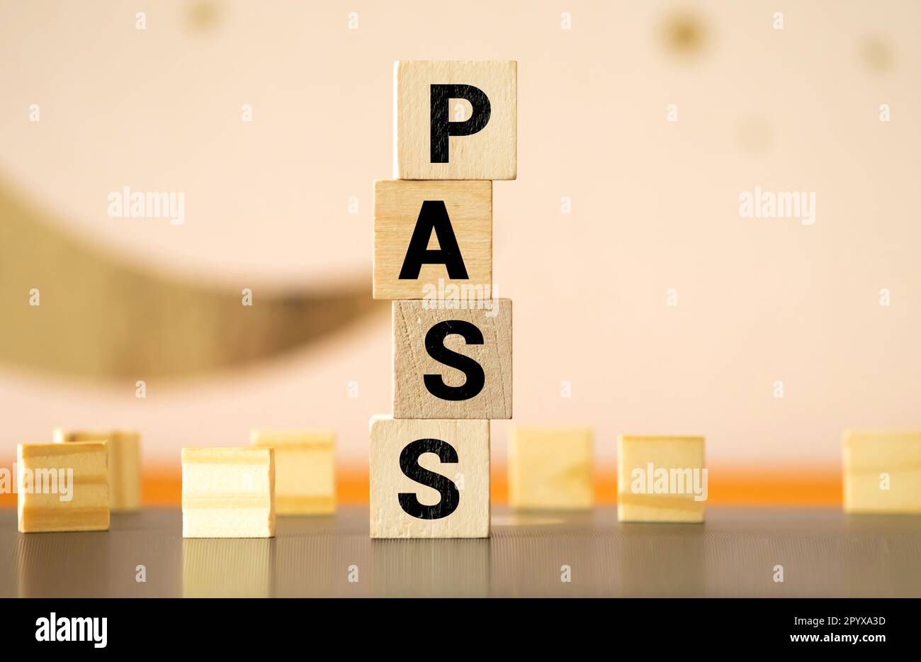 Alphabet letter block in word pass on wood background Stock Photo - Alamy
