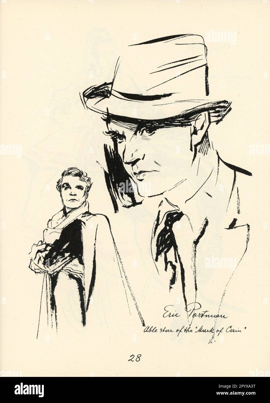 Caricature Portrait by EMIL WIESS of ERIC PORTMAN in THE MARK OF CAIN ...