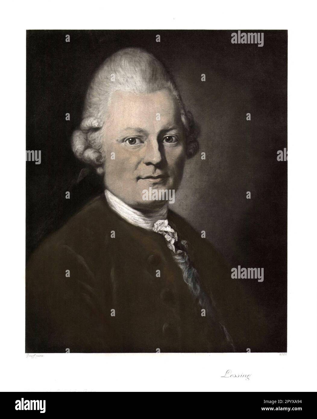 Gotthold Ephraim Lessing, German writer. Photo: Heliogravure, Corpus ...