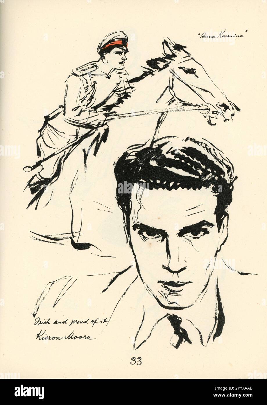 Caricature Portrait by EMIL WIESS of KERWIN MATTHEWS in ANNA KARENINA ...